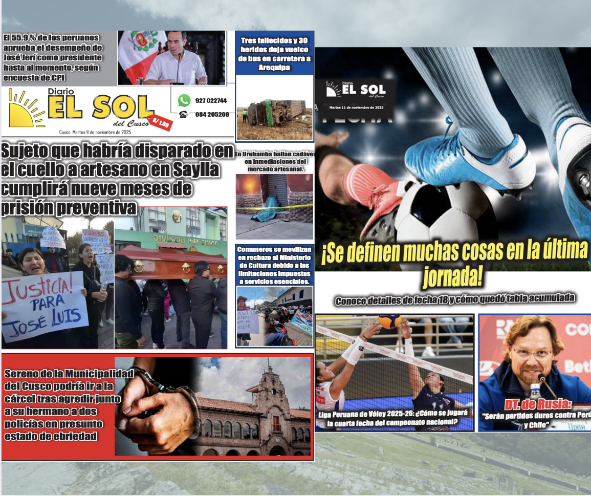 11 de noviembre - Diario el Sol del Cusco